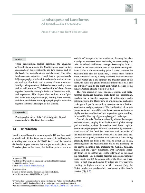 (PDF) Landscapes and Landforms of Israel-An Overview
