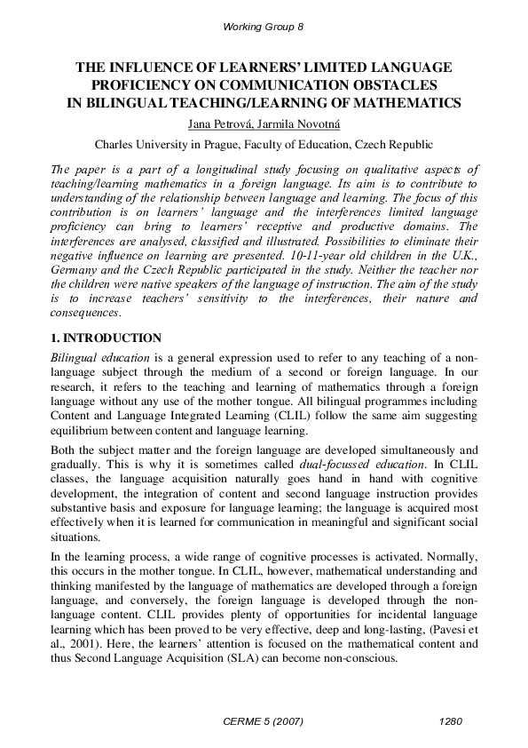 (PDF) The Influence of Learners' Limited Language Proficiency on ...