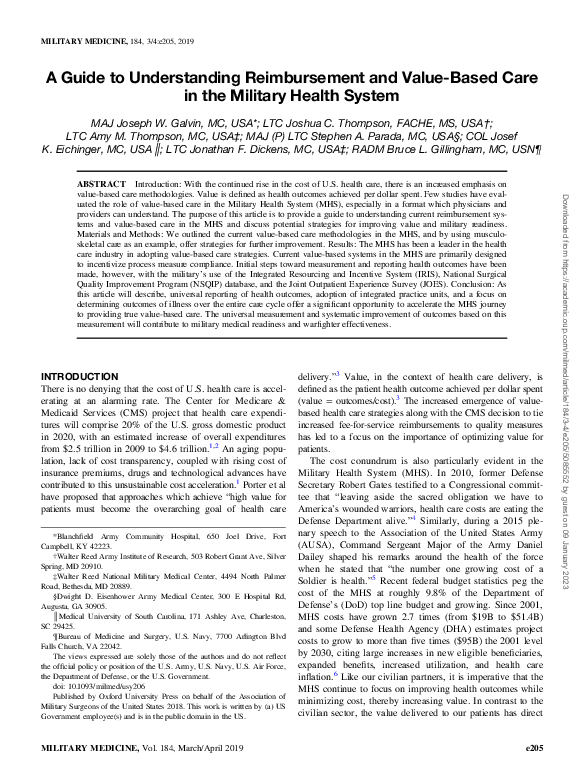 (PDF) A Guide to Understanding Reimbursement and Value-Based Care in ...