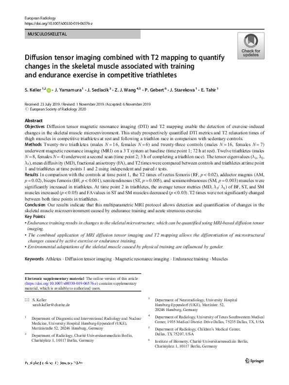 (PDF) Diffusion tensor imaging combined with T2 mapping to quantify changes in the skeletal ...