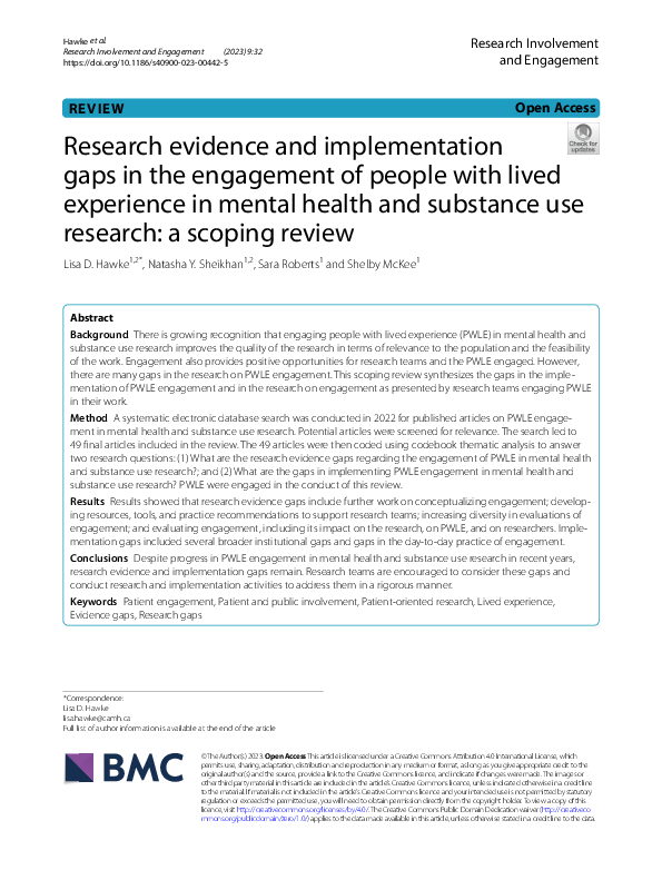 (PDF) Research evidence and implementation gaps in the engagement of ...