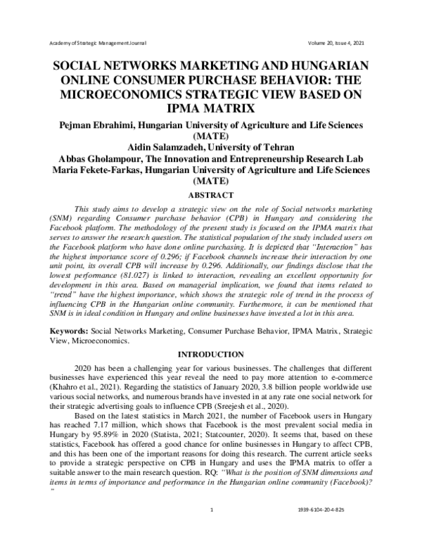 (PDF) Social Networks Marketing and Hungarian Online Consumer Purchase ...