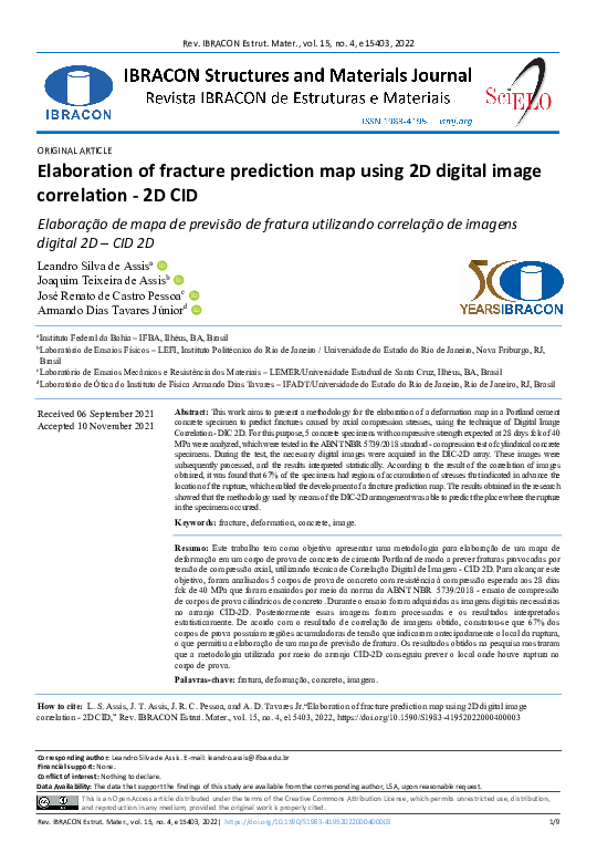 (PDF) Elaboration of fracture prediction map using 2D digital image correlation - 2D CID ...
