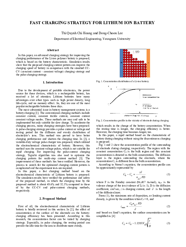 (PDF) Fast Charging Strategy for Lithium Ion Battery