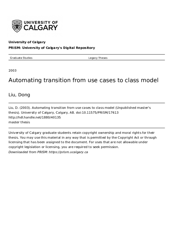 (PDF) Automating transition from use-cases to class model