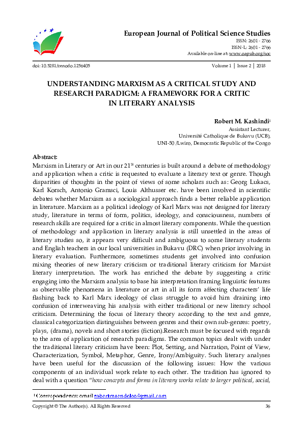 (PDF) Understanding Marxism as a Critical Study and Research Paradigm ...