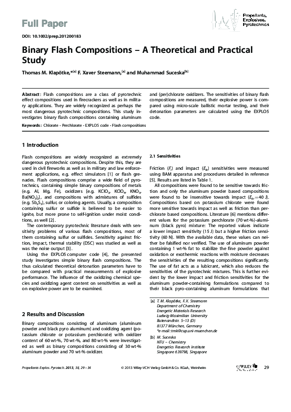 (PDF) Binary Flash Compositions – A Theoretical and Practical Study