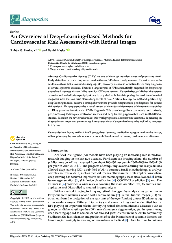 (PDF) An Overview of Deep-Learning-Based Methods for Cardiovascular Risk Assessment with Retinal ...