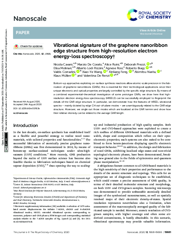 (PDF) Vibrational signature of the graphene nanoribbon edge structure from high-resolution ...
