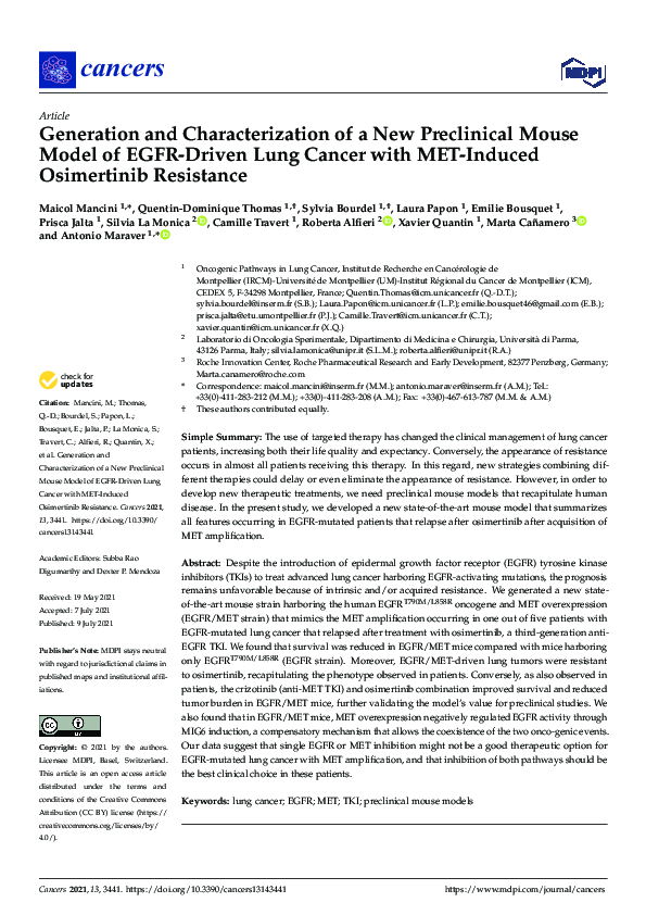 (PDF) Generation and Characterization of a New Preclinical Mouse Model ...
