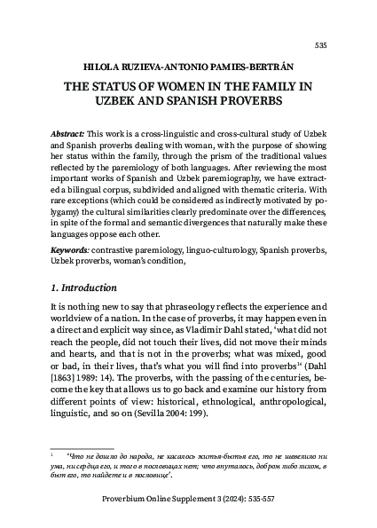 (PDF) Ruzieva, Hilola & Pamies, Antonio 2024 THE STATUS OF WOMEN IN THE ...