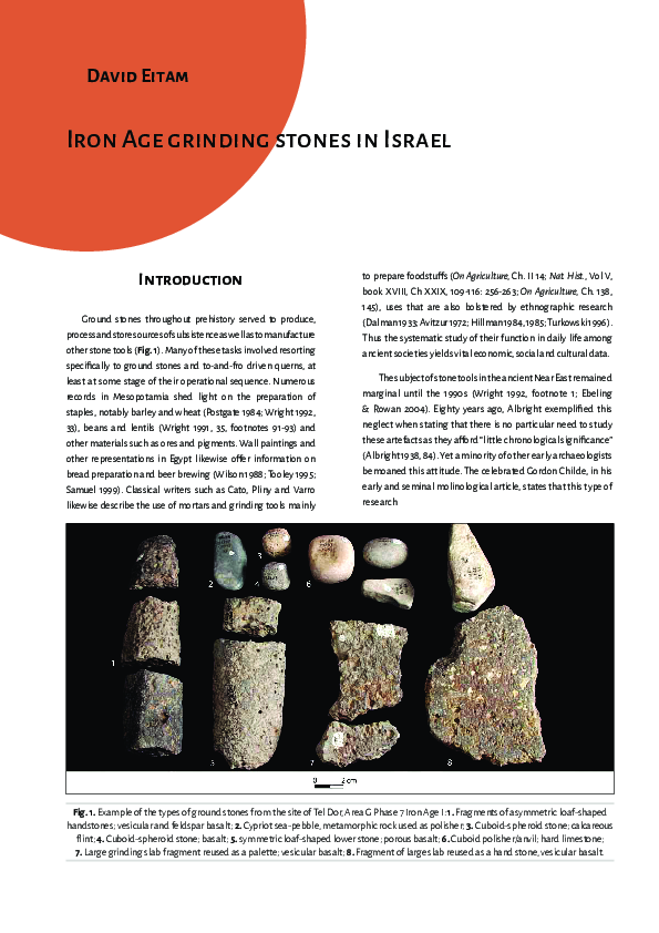 (PDF) Iron Age grinding stones in Israel