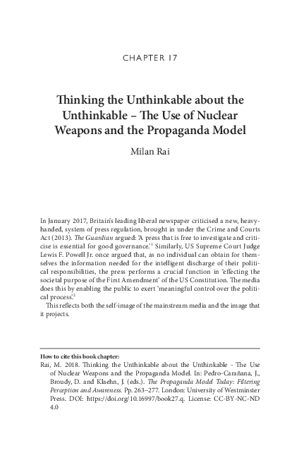 (PDF) Thinking the Unthinkable about the Unthinkable – The Use of ...
