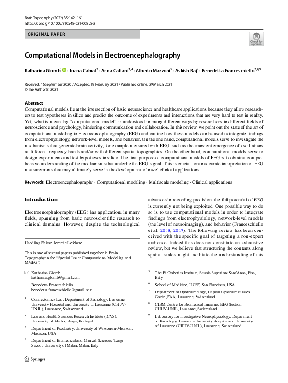 (PDF) Computational Models in Electroencephalography