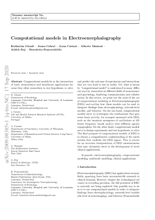 (PDF) Computational models in Electroencephalography | Joana Cabral - Academia.edu