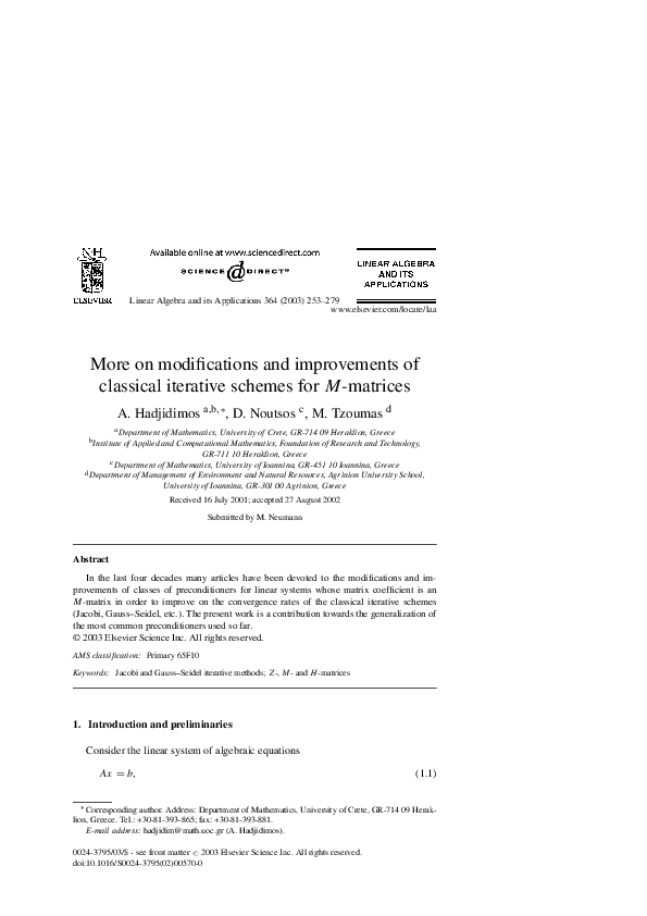 (PDF) More on modifications and improvements of classical iterative ...