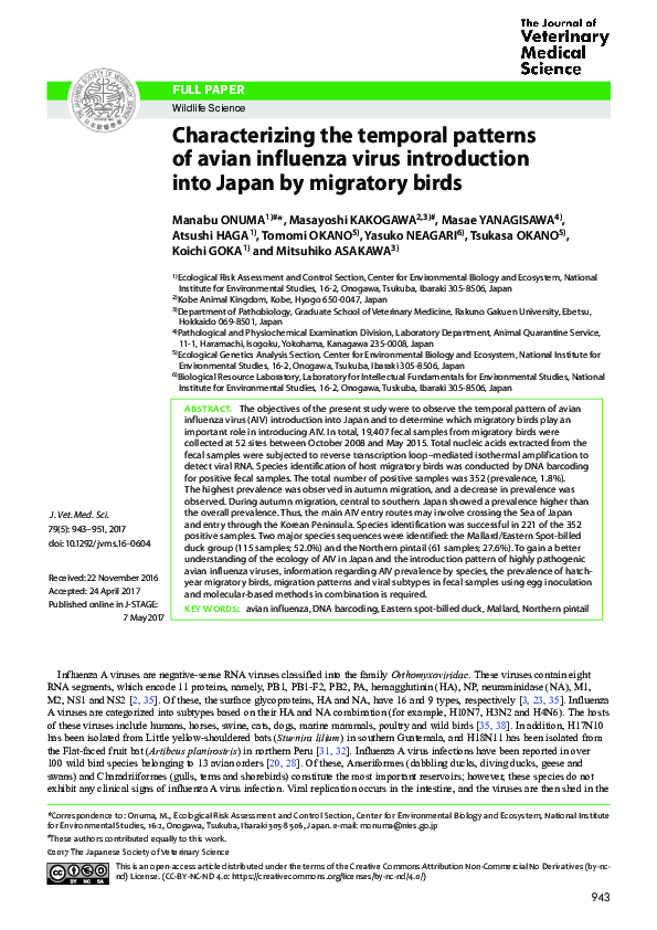 (PDF) Characterizing the temporal patterns of avian influenza virus ...