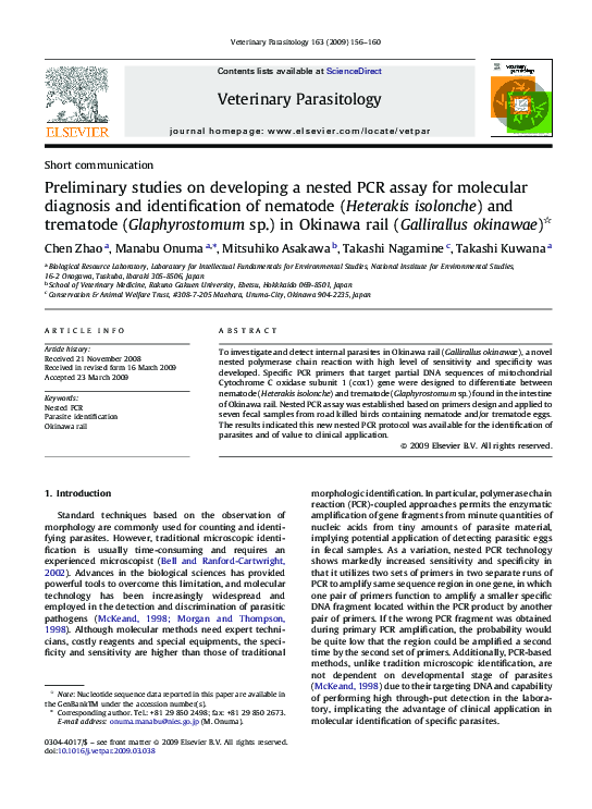 (PDF) Preliminary studies on developing a nested PCR assay for ...