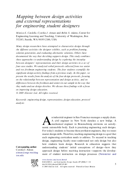(PDF) Mapping between design activities and external representations ...