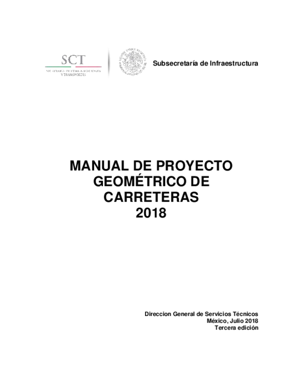 (PDF) SCT - Manual Proyecto Geometrico Carreteras