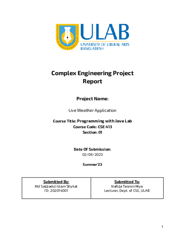 (PDF) Project Report-Shykat