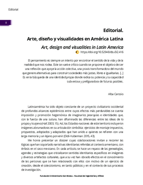 (PDF) Arte, diseño y visualidades en América Latina