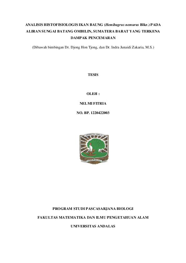 (PDF) ANALISIS HISTOFISIOLOGIS IKAN BAUNG (Hemibagrus nemurus Blkr ...
