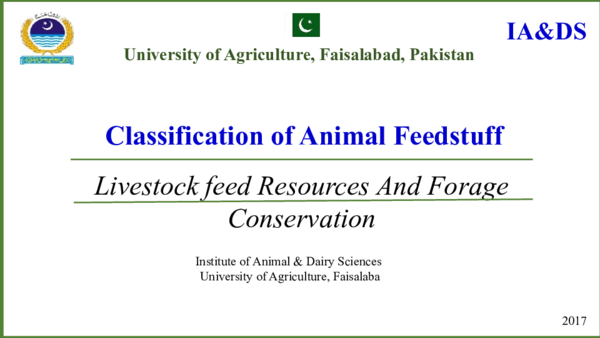 (PPT) Classification of Animal Feedstuff F