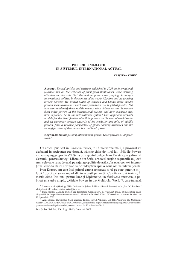 (PDF) PUTERILE MIJLOCII ÎN SISTEMUL INTERNAȚIONAL ACTUAL