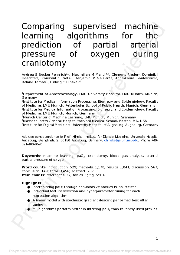 (PDF) Comparing Supervised Machine Learning Algorithms for the ...