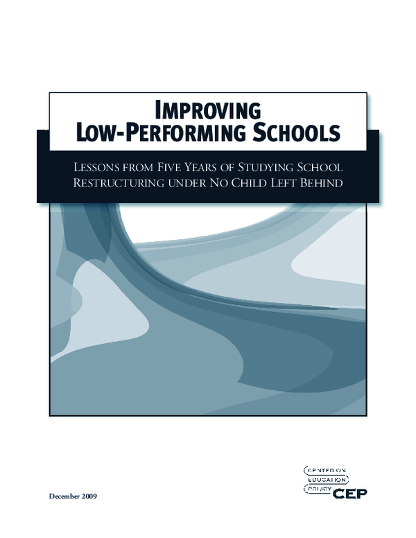 (PDF) Improving Low-Performing Schools: Lessons from Five Years of ...