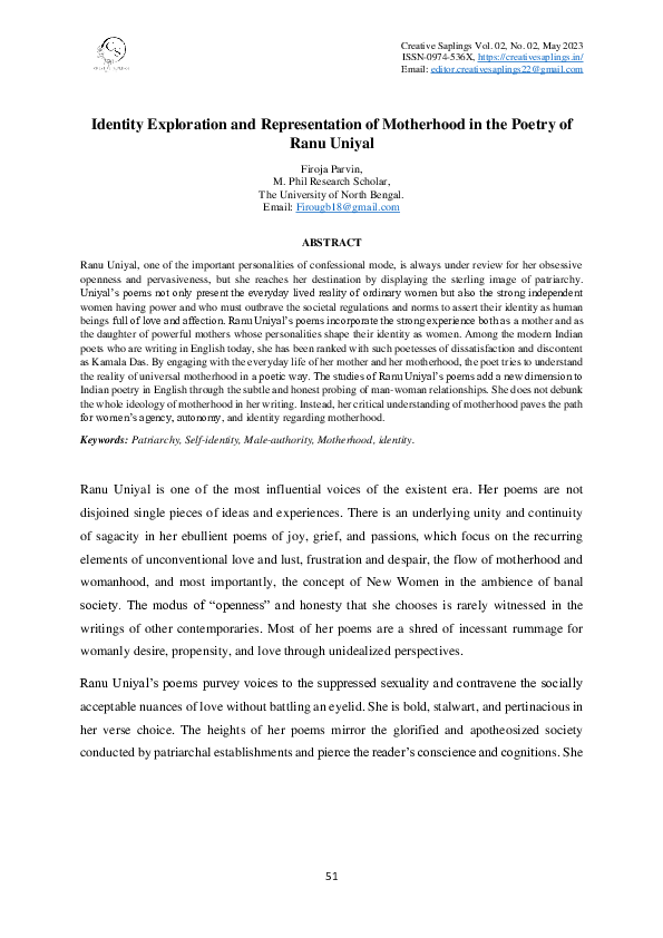 (PDF) Identity Exploration and Representation of Motherhood in the ...