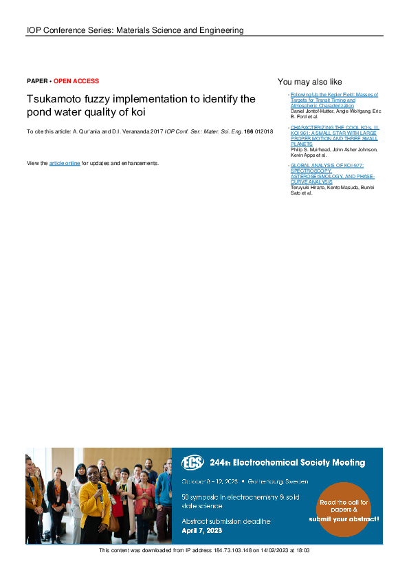 (PDF) Tsukamoto fuzzy implementation to identify the pond water quality ...