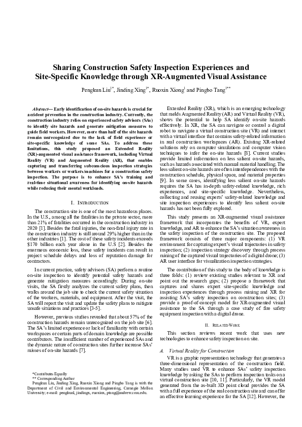 (PDF) Sharing Construction Safety Inspection Experiences and Site ...
