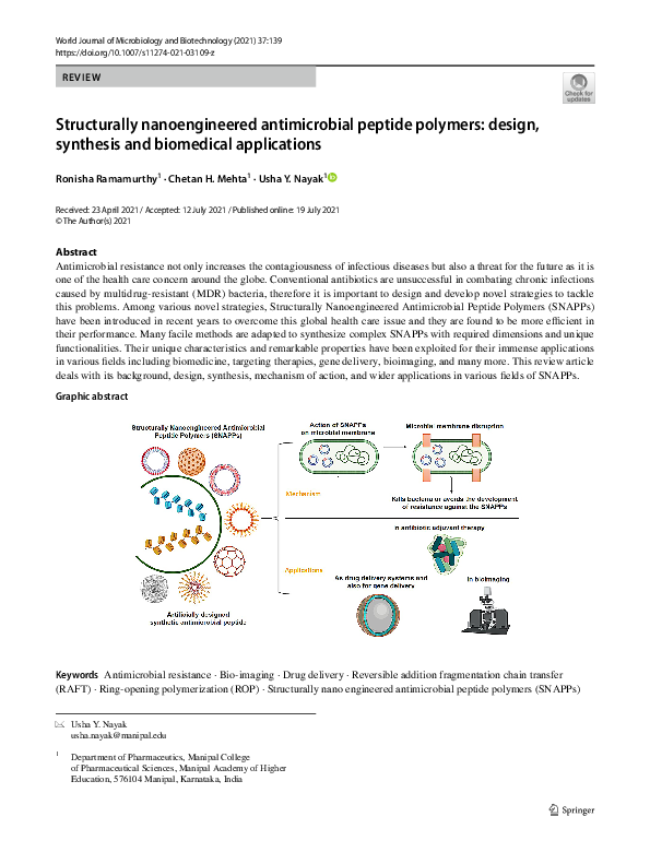(PDF) Structurally nanoengineered antimicrobial peptide polymers ... (PDF) Structurally nanoengineered antimicrobial peptide polymers ...