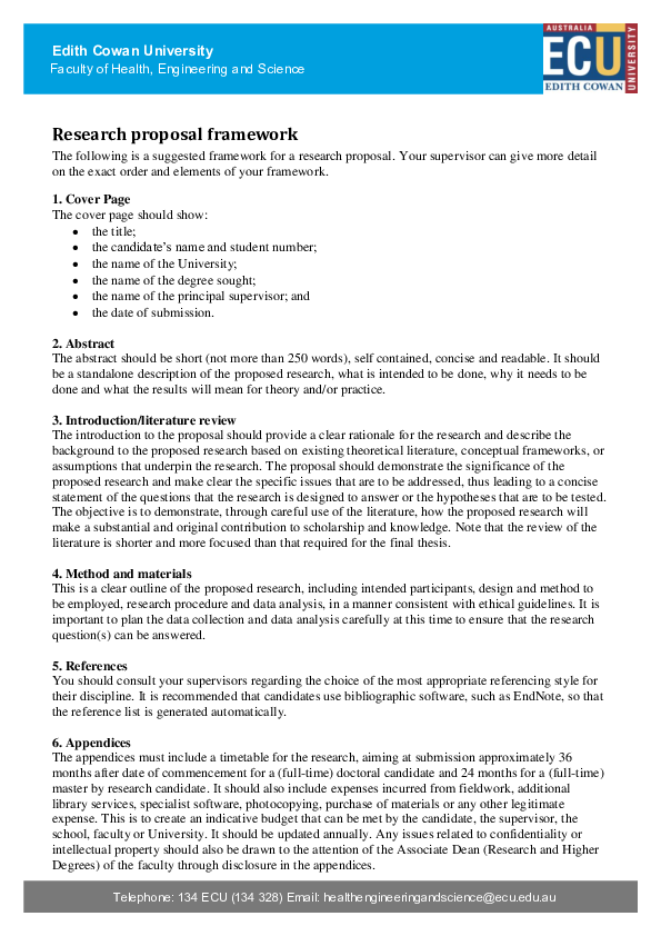(PDF) Research proposal framework