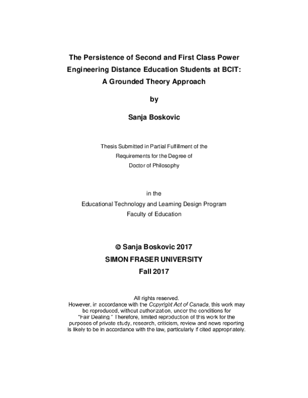 (PDF) Persistence in Adult Power Engineering Education