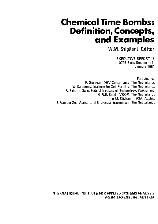 (PDF) Chemical time bombs: definition, concepts and examples