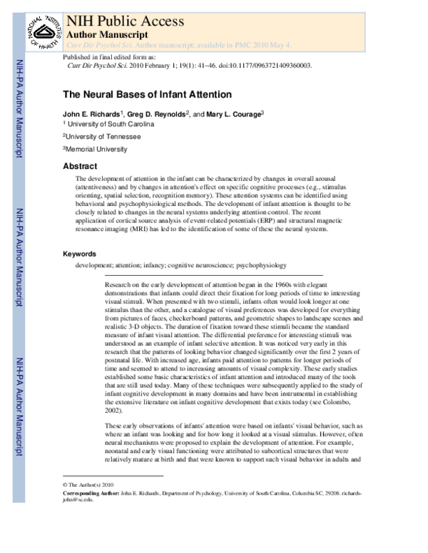 (PDF) The Neural Bases of Infant Attention
