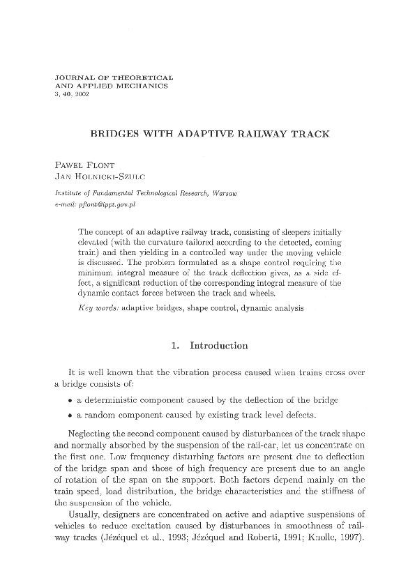 (PDF) Bridges with adaptive railway track