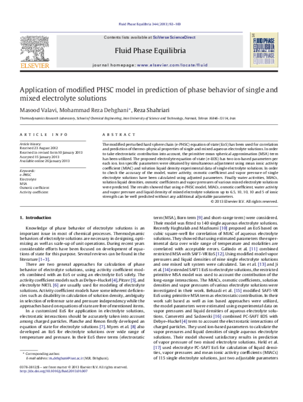 (PDF) Application of modified PHSC model in prediction of phase ...