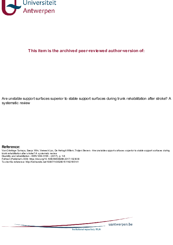 (PDF) Are unstable support surfaces superior to stable support surfaces ...