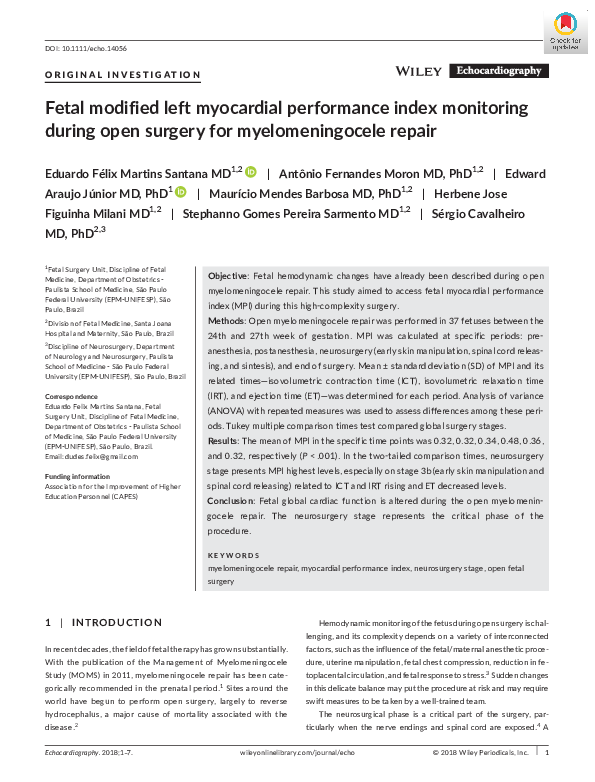 (PDF) Fetal modified left myocardial performance index monitoring ...