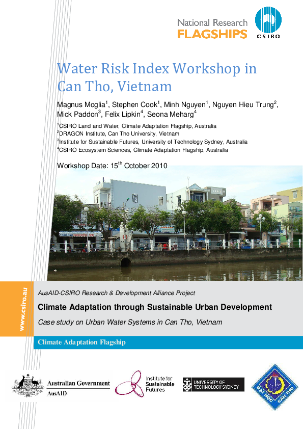 (PDF) Water Risk Index Workshop in Can Tho, Vietnam