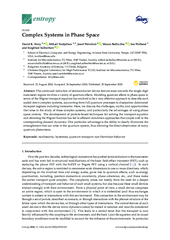 (PDF) Complex Systems in Phase Space
