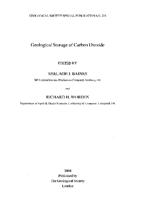 (PDF) Geological storage of carbon dioxide