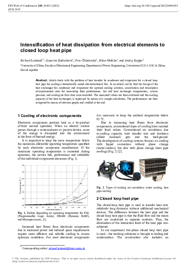 (PDF) Intensification of heat dissipation from electrical elements to ... (PDF) Intensification of heat dissipation from electrical elements to ...