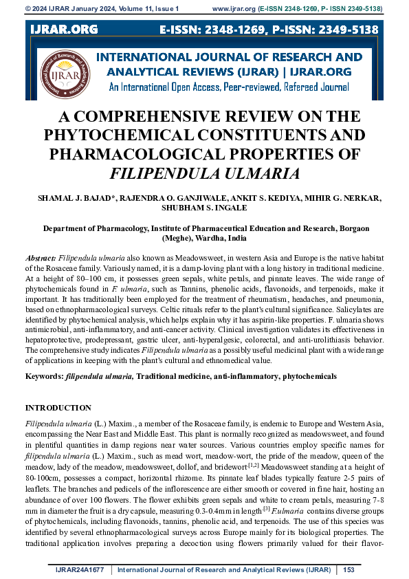 (PDF) A COMPREHENSIVE REVIEW ON THE PHYTOCHEMICAL CONSTITUENTS AND PHARMACOLOGICAL PROPERTIES OF ...