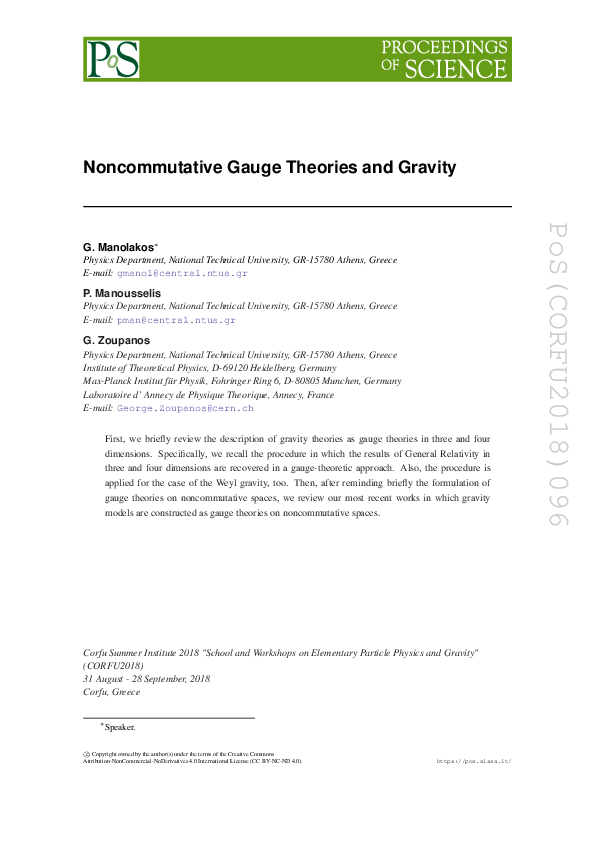 (PDF) Three-dimensional gravity as a noncommutative gauge theory