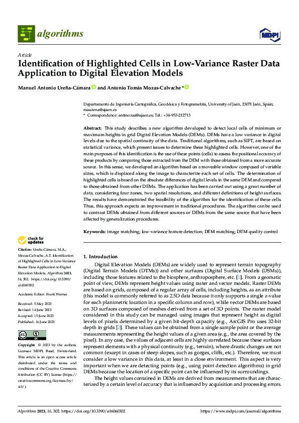 (PDF) Detecting Key Cells in Low-Variance DEMs